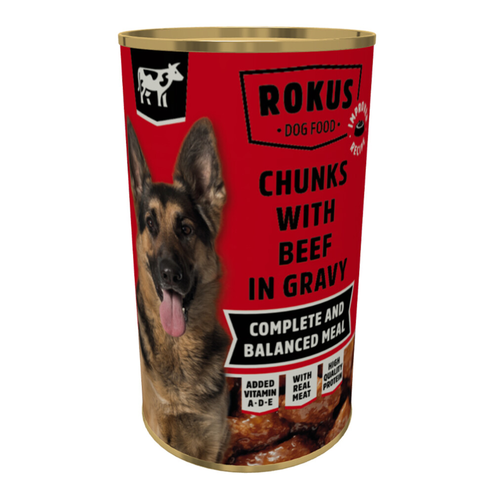 ΚΟΝΣΕΡΒΑ ΣΚΥΛΟΥ ROKUS DOG ΜΟΣΧΑΡΙ 1240g – viomak.gr