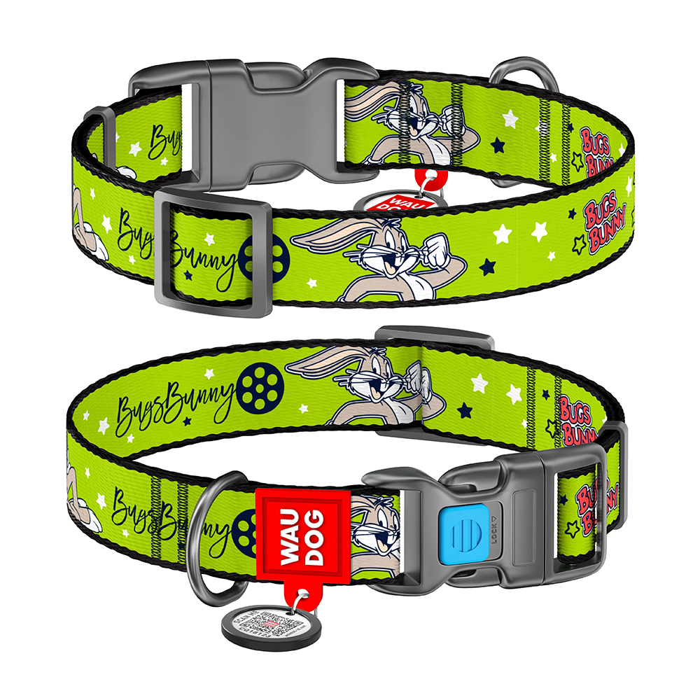 ΠΕΡΙΛΑΙΜΙΟ ΣΚΥΛΟΥ WAU DOG 31723 LOONEY 5 BUGS ΠΡΑΣΙΝΟ S 23-35cm 15mm ...